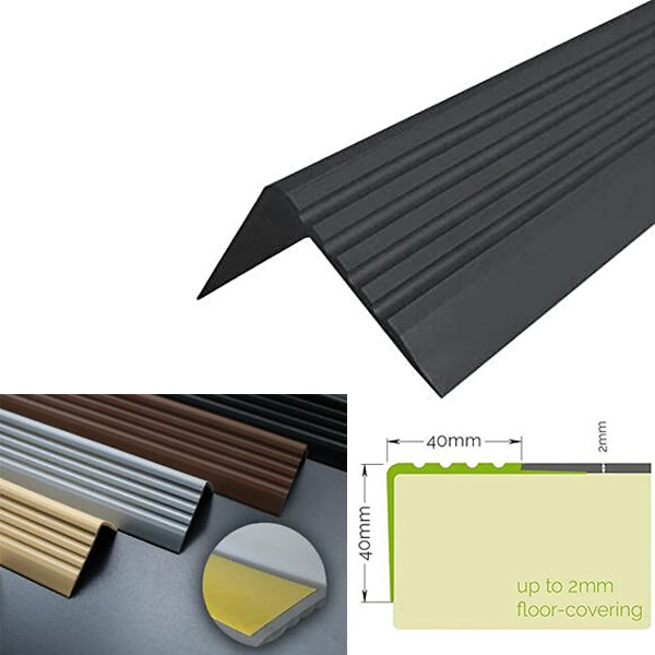 Self Adhesive Stair Nosing 50mm x 42mm Bullnose Stair Nosing Rubber ...