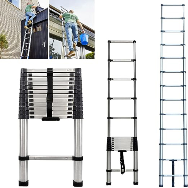Shop Premium Quality Telescopic Loft Ladder Stainless Steel Portable ...